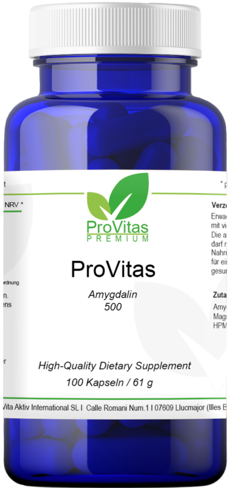 Amygdalin capsules MR 99% á 500mg 100pcs | Pro Vita AKTIV International