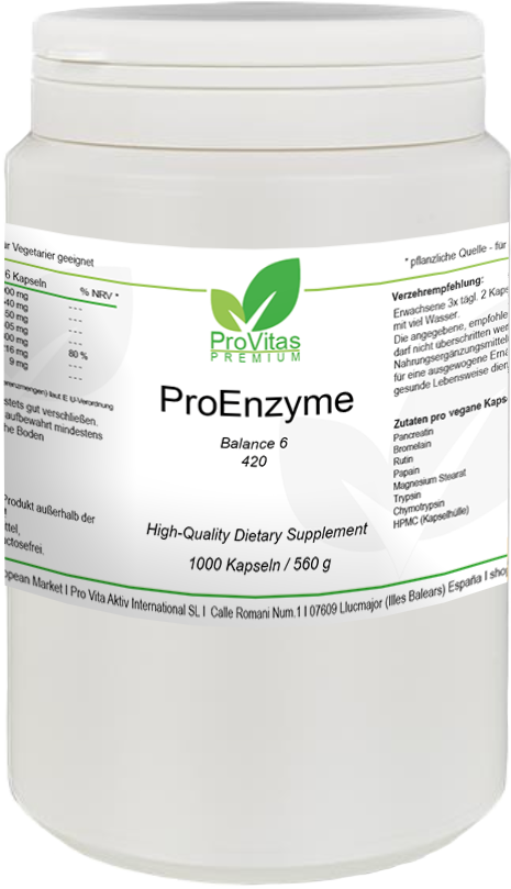 ProEnzyme Balance 6 a 405mg 1000 vegan caps | Pro Vita AKTIV International