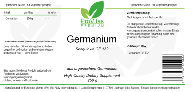 Germanium Sesquioxide GE132 Powder 250g | Pro Vita AKTIV International