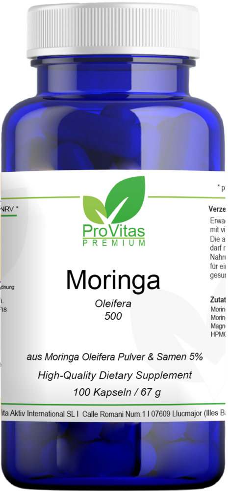 Moringa Oleifera 500mg 100 Kapseln | Pro Vita AKTIV International